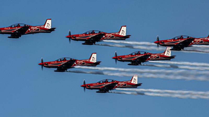 Air Force Roulettes flying practice at Port of Sale, Victoria | Air Force